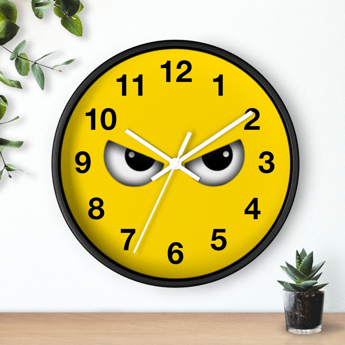 Playful Eyes Clock, Angry Face Wall Clock, Funny Clock, Unique Wall ...