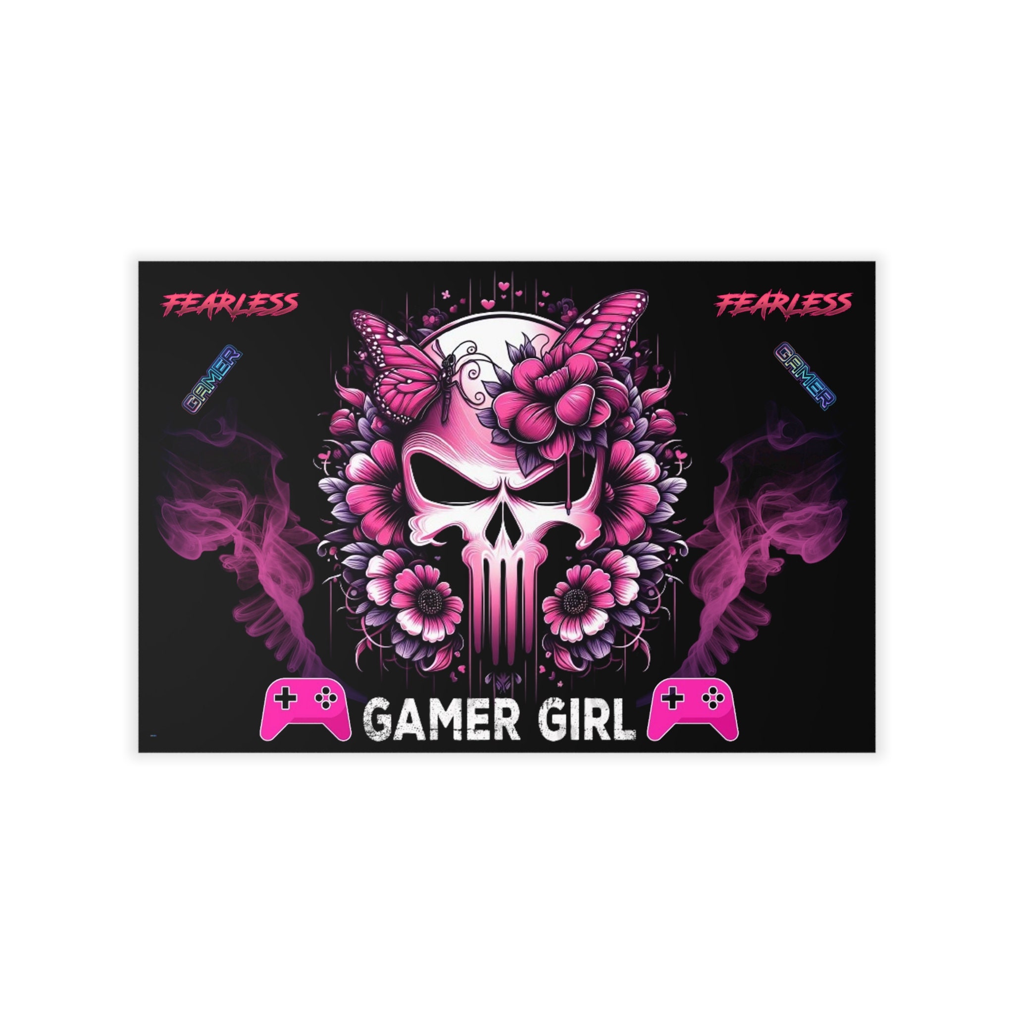 Gamer Girl Sticker, Gamer Skull Decal, Gaming Room Decor, Video Game ...
