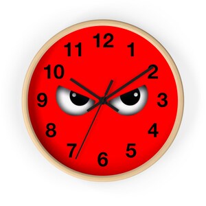Bold Eyes Clock, Angry Face Wall Clock, Funny Clock, Unique Wall Clock ...
