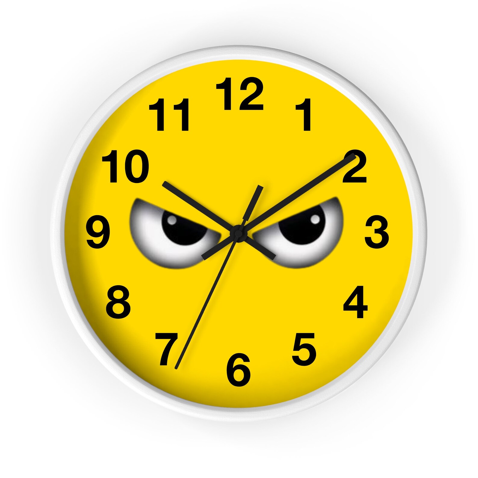 Playful Eyes Clock, Angry Face Wall Clock, Funny Clock, Unique Wall ...