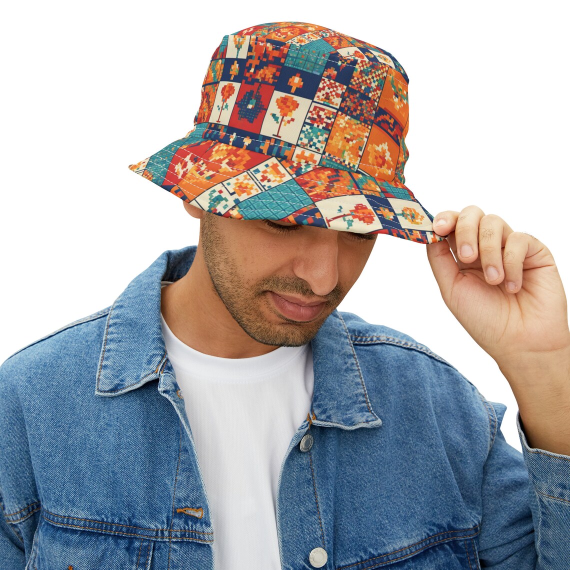 Bucket Hat, Pixel Hat, Pixelated Hat, Unique Bucket Hat, Trendy Bucket ...
