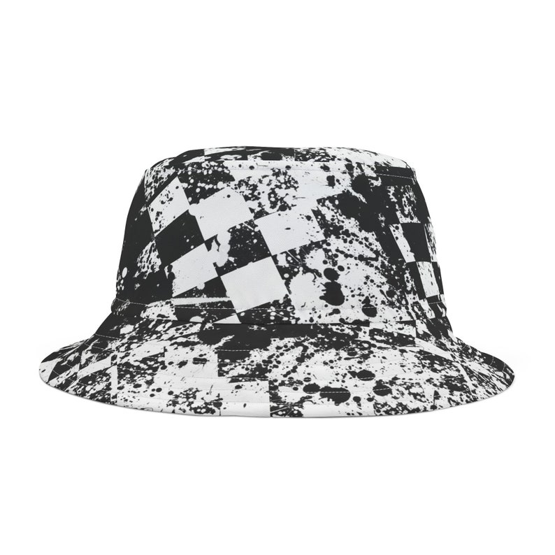 Punk Rock Bucket Hat, Punk Checkered Hat, Punk Hat, Trendy Hat, Women ...