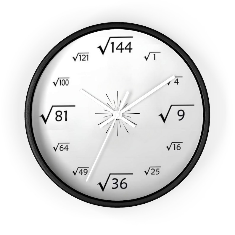 Square Root Wall Clock, Math Clock, Unique Wall Clock, Kids Clock ...
