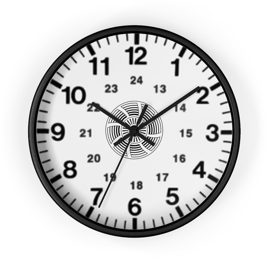 12- and 24-hour Clock, Military Time Clock, 24 Hour Military Wall Clock ...