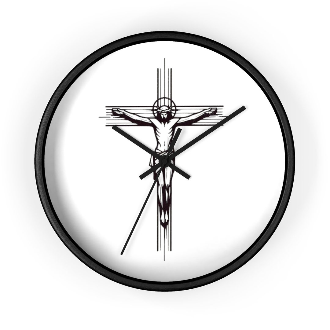 Jesus Cross Wall Clock, Christian Clock, Jesus Crucifix Clock ...