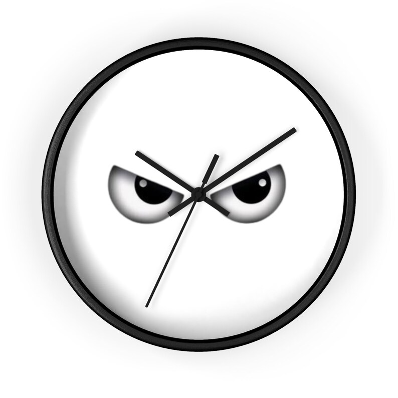 Angry Eyes Clock, Angry Face Wall Clock, Unique Wall Clock, Funny Clock ...