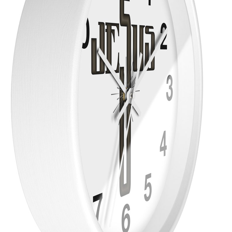 Jesus Cross Wall Clock, Jesus Word Art Clock, Christian Clock, Jesus ...