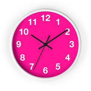 Pink Clock, Minimalist Clock, Modern Wall Clock, Cool Wall Clock ...