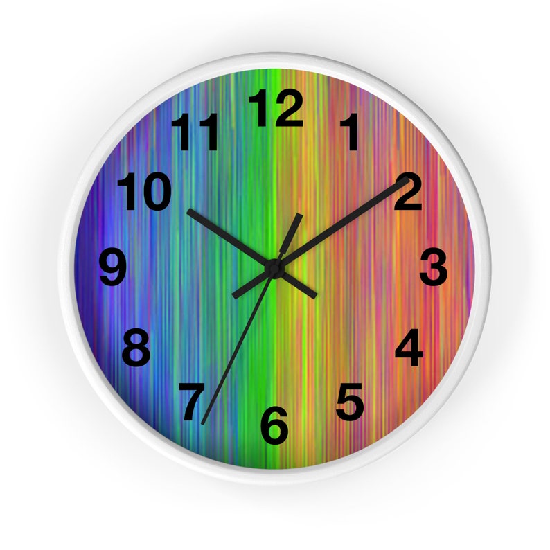 Rainbow Wall Clock, Rainbow Clock, Colorful Clock, Unique Wall Clock ...