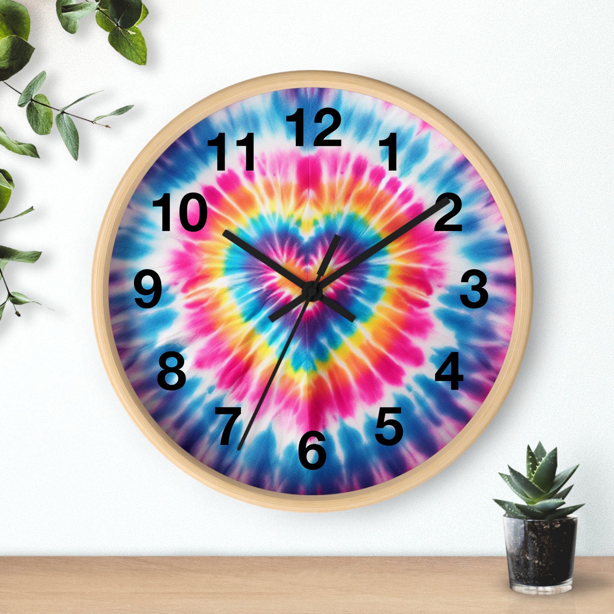 Wall Clock, Modern Clock, Rainbow Clock, Colorful Clock, Art Deco Wall ...