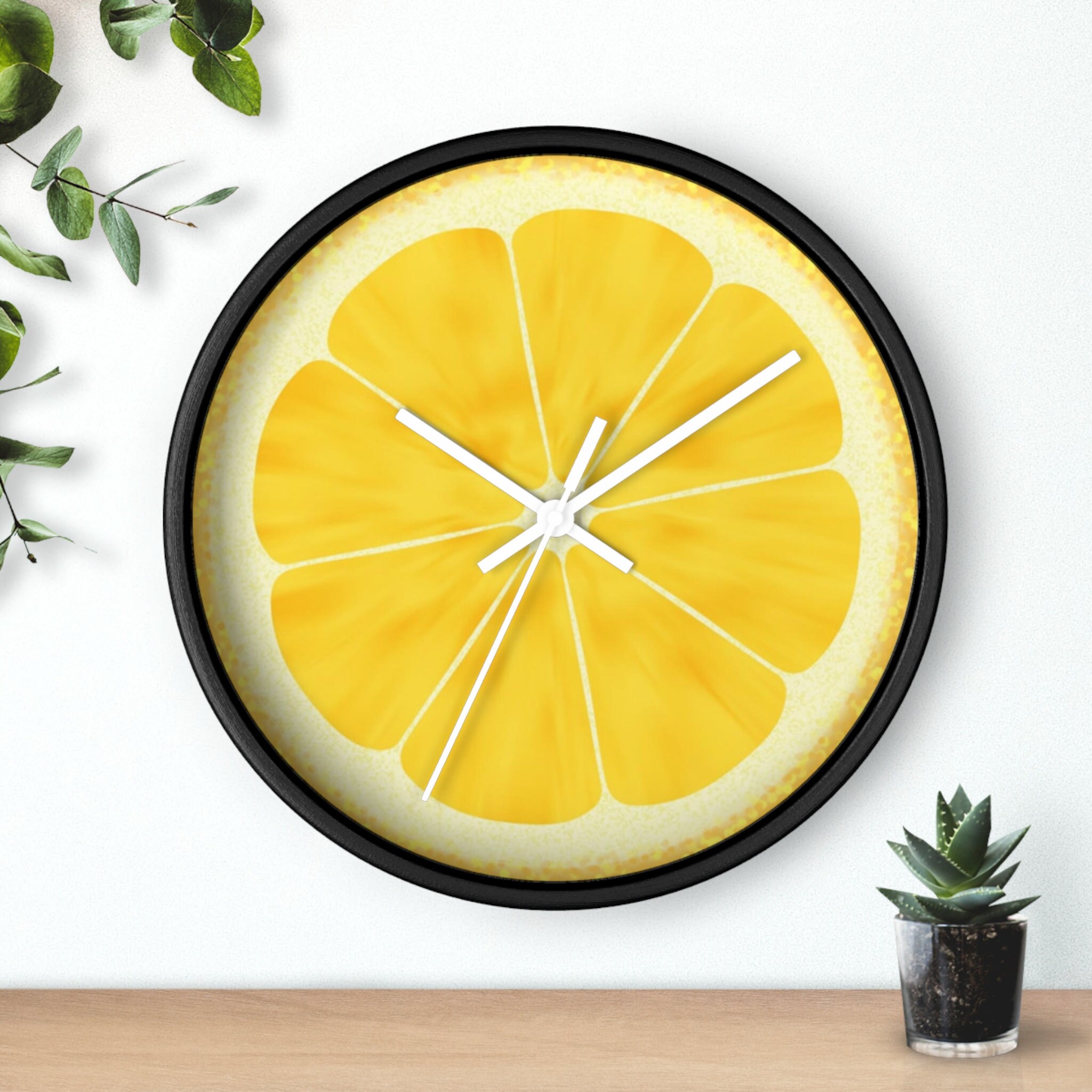 Wall Clock Fruit Wall Clock Kitchen Wall Clock Lemon Wall - Etsy