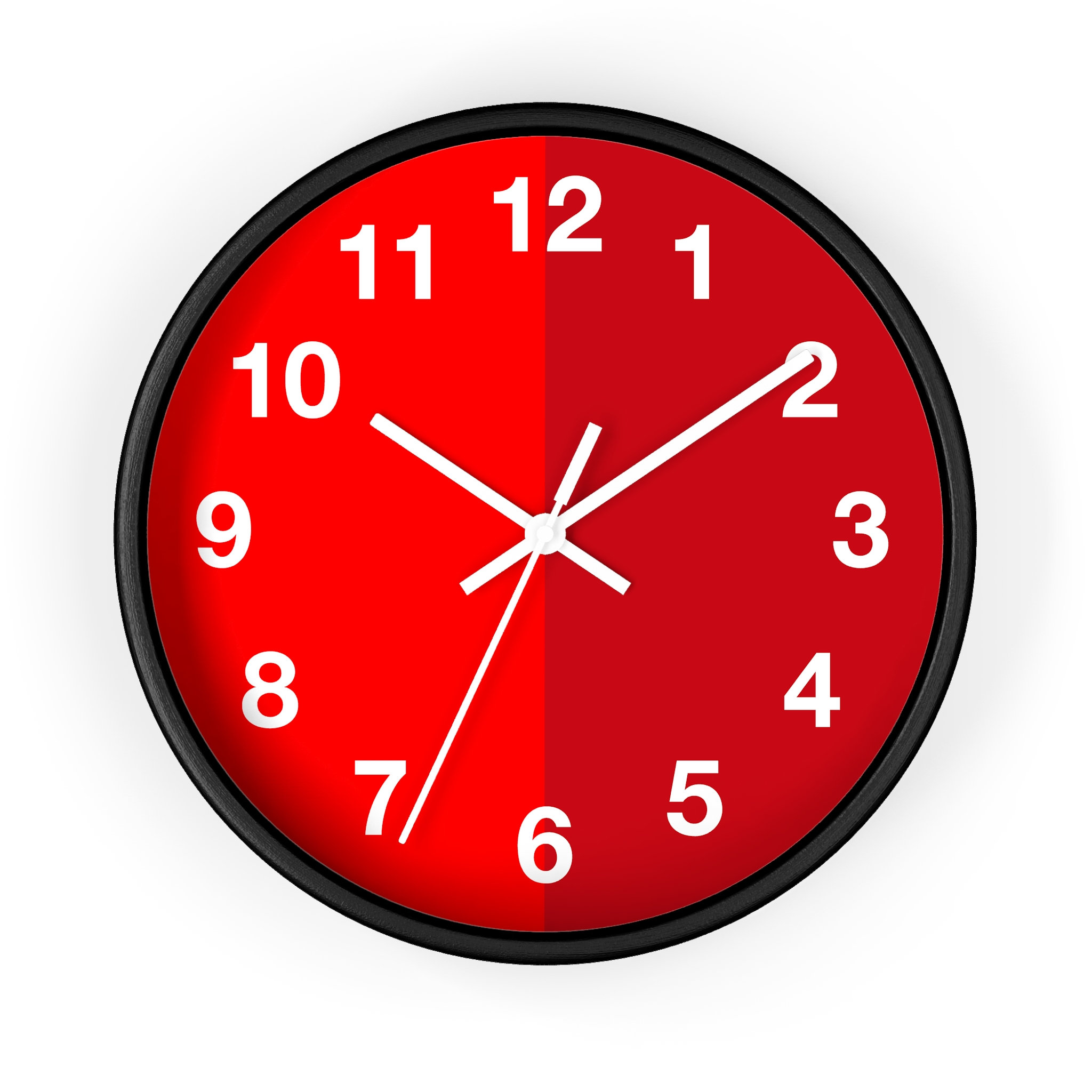 Two Tone Red Clock, Red Clock, Two Tone Clock, Dual Tone Clock, Unique ...