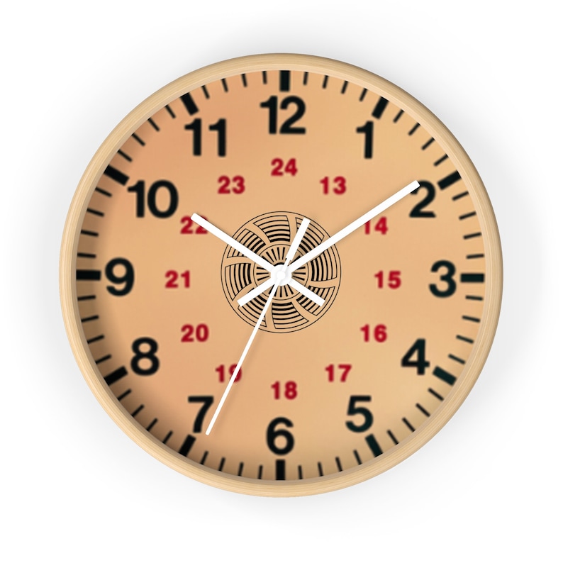 12- and 24-hour Clock, Military Time Clock, 24 Hour Military Wall Clock ...