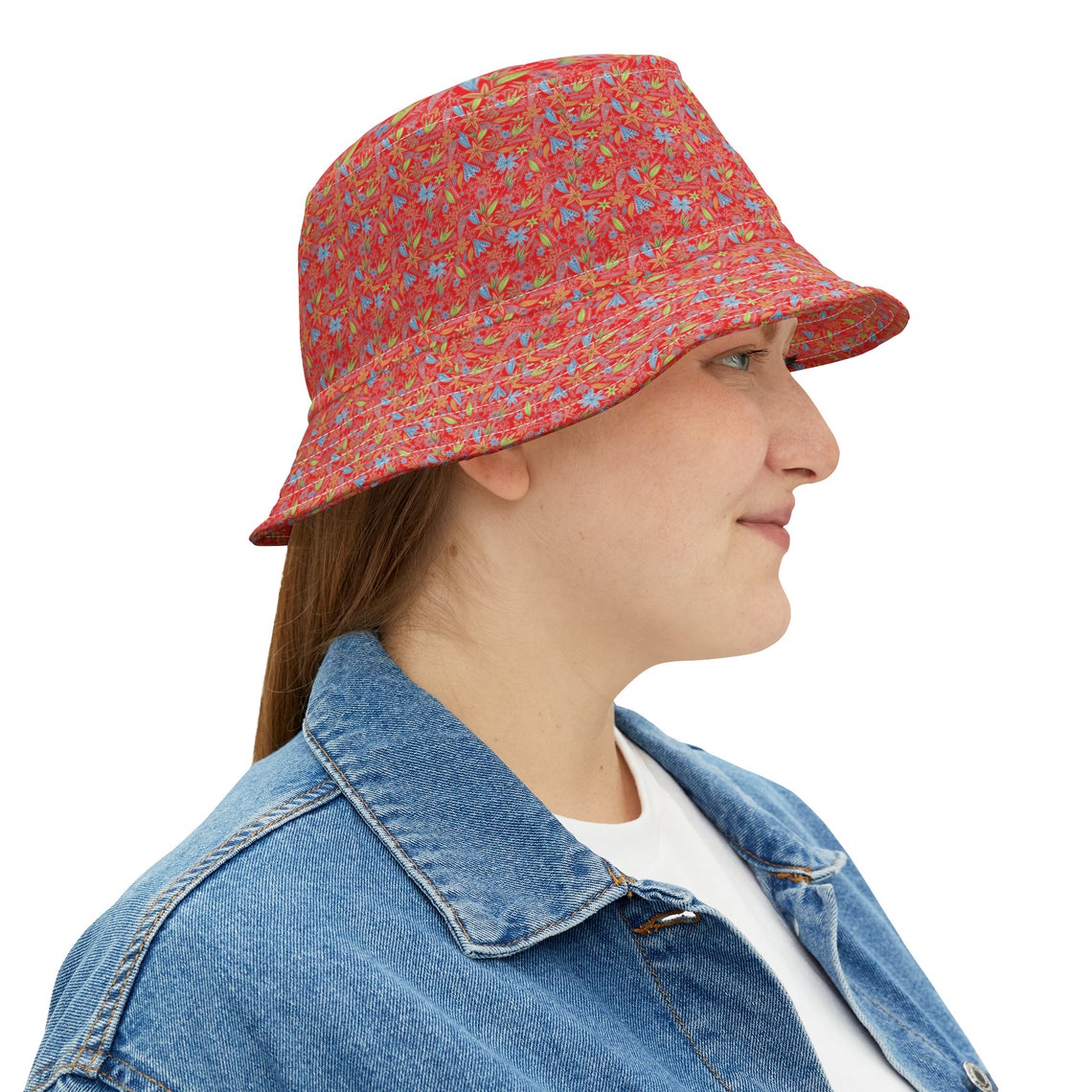 Floral Bucket Hat, Flower Bucket Hat, Colorful Bucket Hat, Women Bucket ...