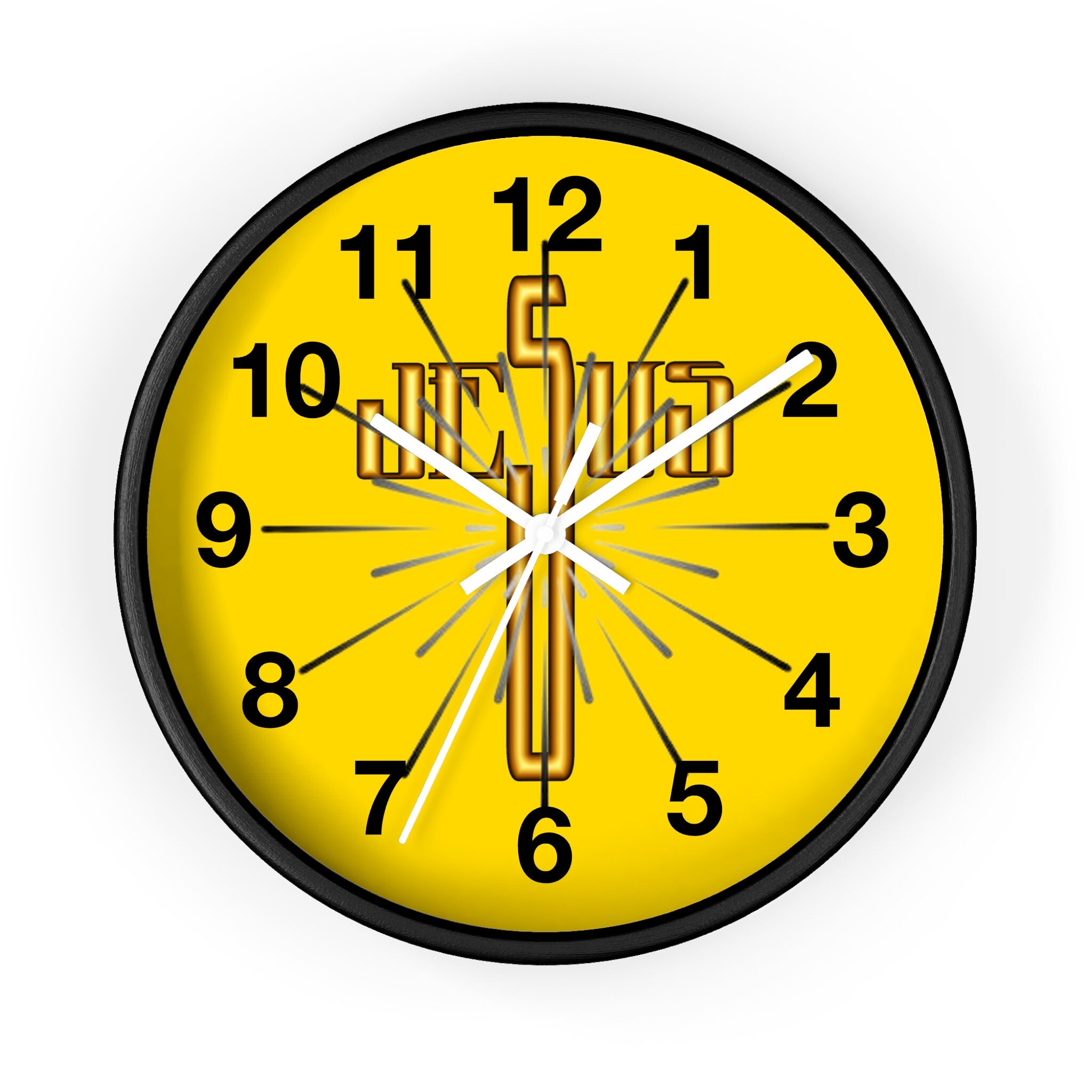 Jesus Cross Wall Clock, Jesus Word Art Clock, Cross Clock, Crucifix ...