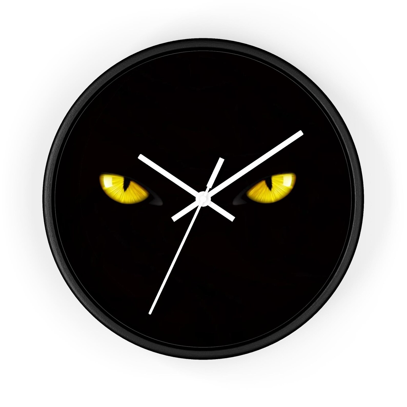 Midnight Cat Eyes Clock, Black Cat Wall Clock, Scary Eyes Clock, Creepy ...