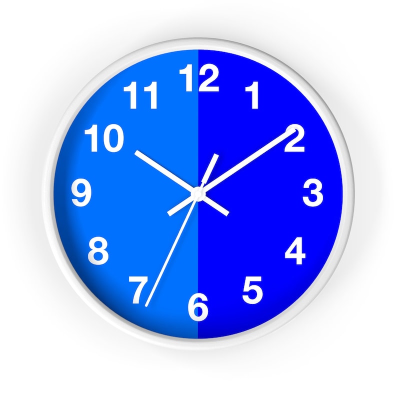 Two Tone Blue Clock, Blue Clock, Two Tone Clock, Dual Tone Clock ...