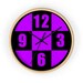 Purple Checker Clock, Checker Clock, Checkered Wall Clock, Geometric ...
