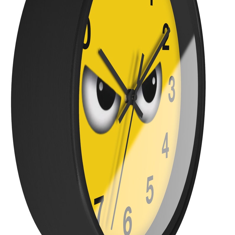 Playful Eyes Clock, Angry Face Wall Clock, Funny Clock, Unique Wall ...