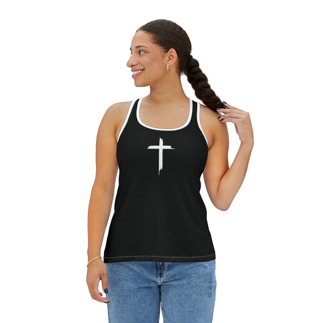Women Tank Top, Cross Design (front), Christian Tank Top, Spiritual ...