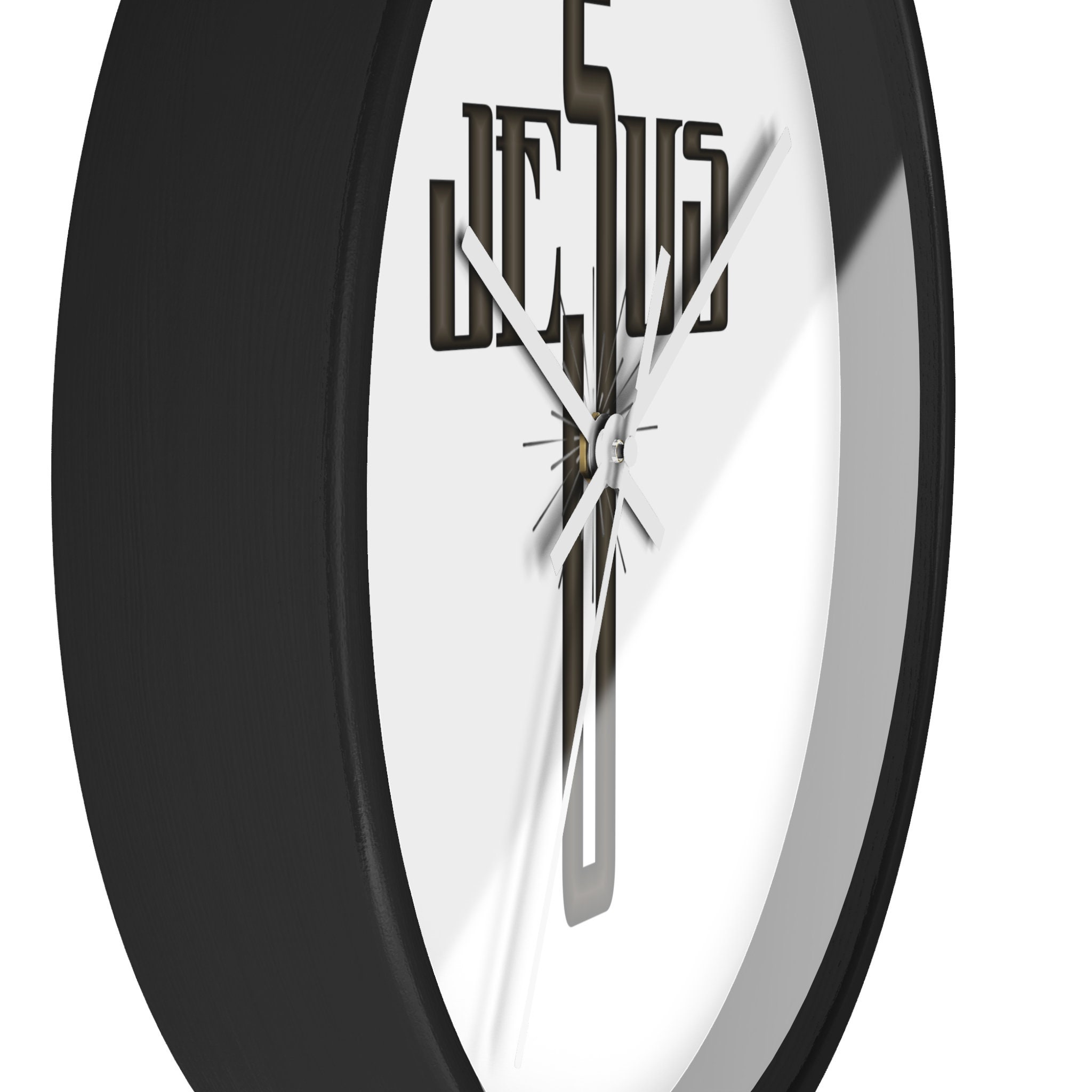 Jesus Word Art Clock, Jesus Cross Wall Clock, Christian Clock, Cross ...
