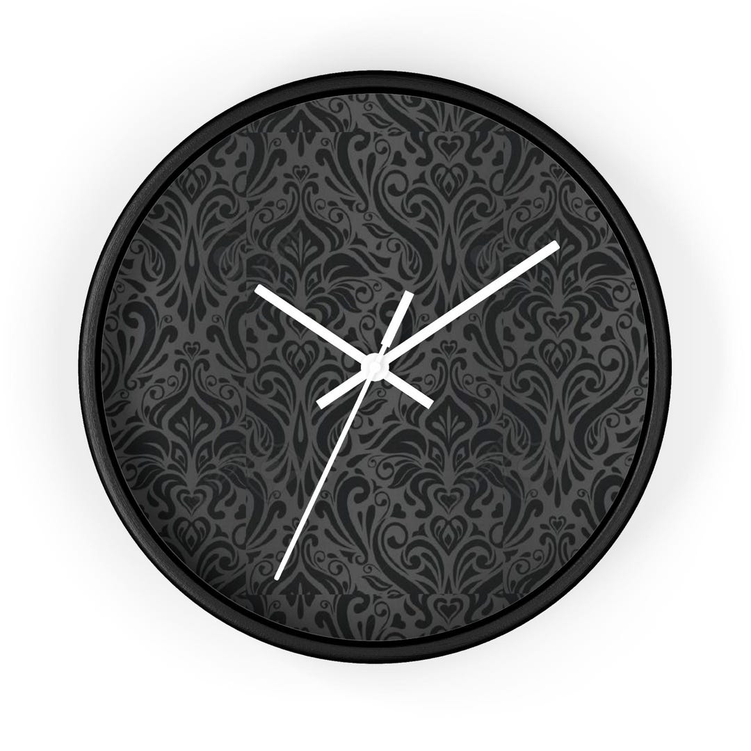 Gothic Floral Wall Clock, Vintage Gothic Clock, Unique Gothic Wall ...