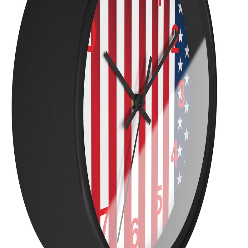 American Flag Clock, Patriotic Wall Clock, USA Flag Clock, American ...