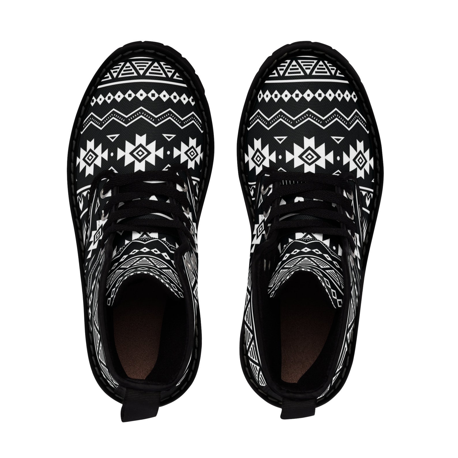 Men's Canvas Boots, Aztec Art, Geometric Pattern Footwear, Aztec ...