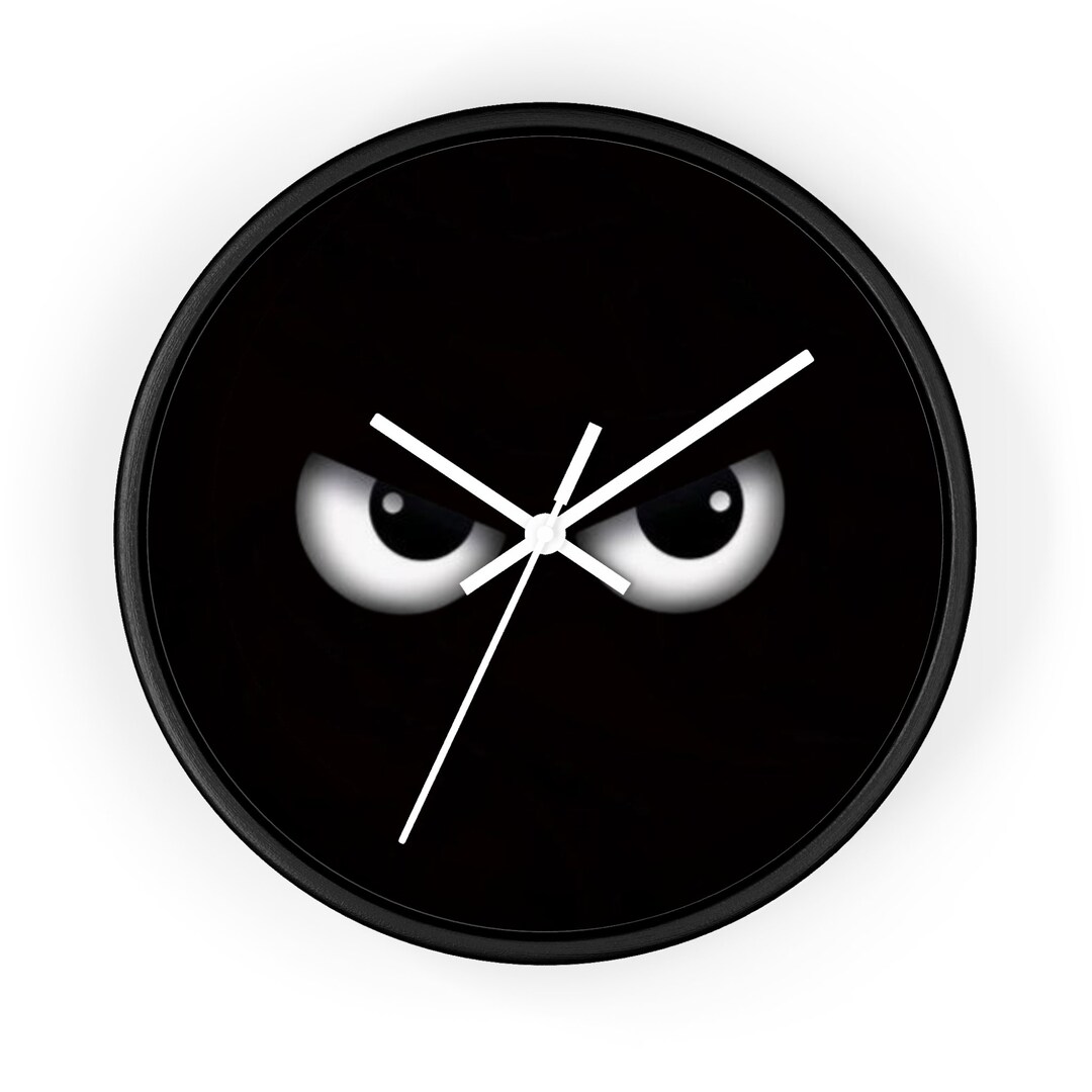 Watchful Eye Clock, Black Clock, Minimalist Clock, Fun Clock, Unique ...