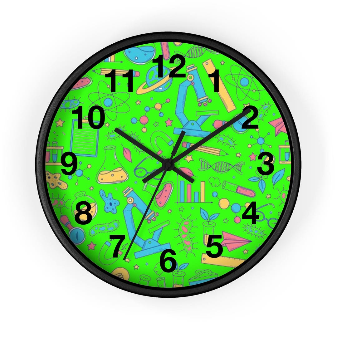 Science Wall Clock, Science Lab Clock, Integrated Science Clock ...