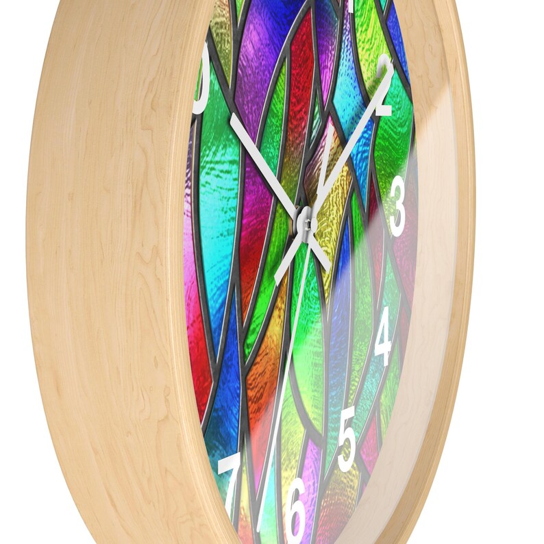 Stained Glass Pattern Clock, Stained Glass Print Clock, Unique Clock ...