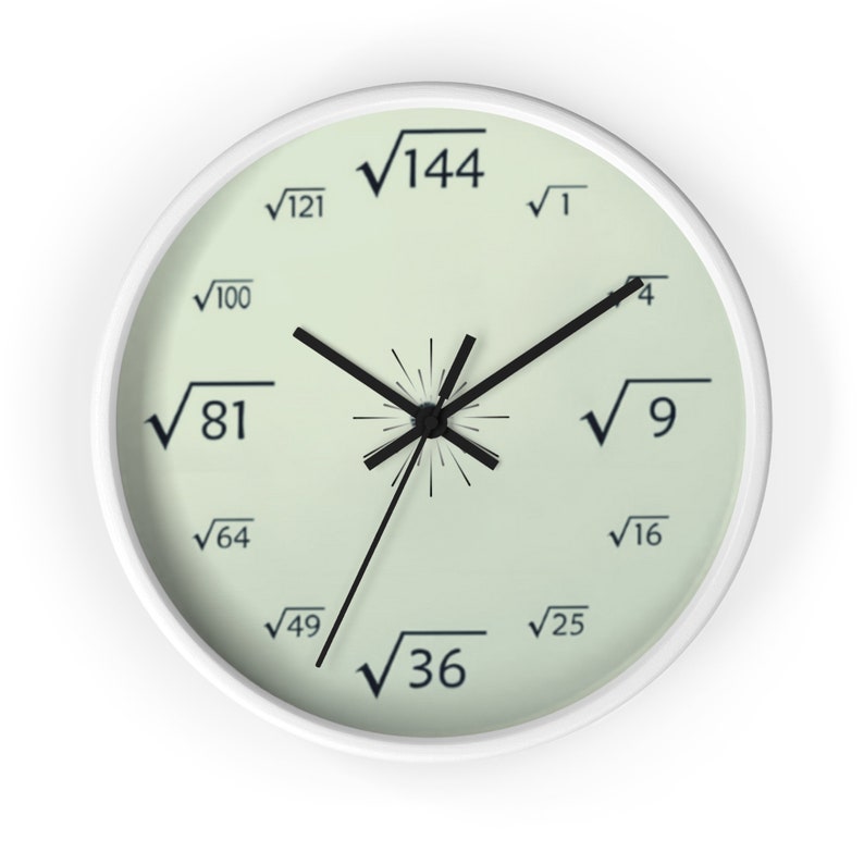 Square Root Clock, Math Clock, Unique Wall Clock, Kids Clock, Modern ...