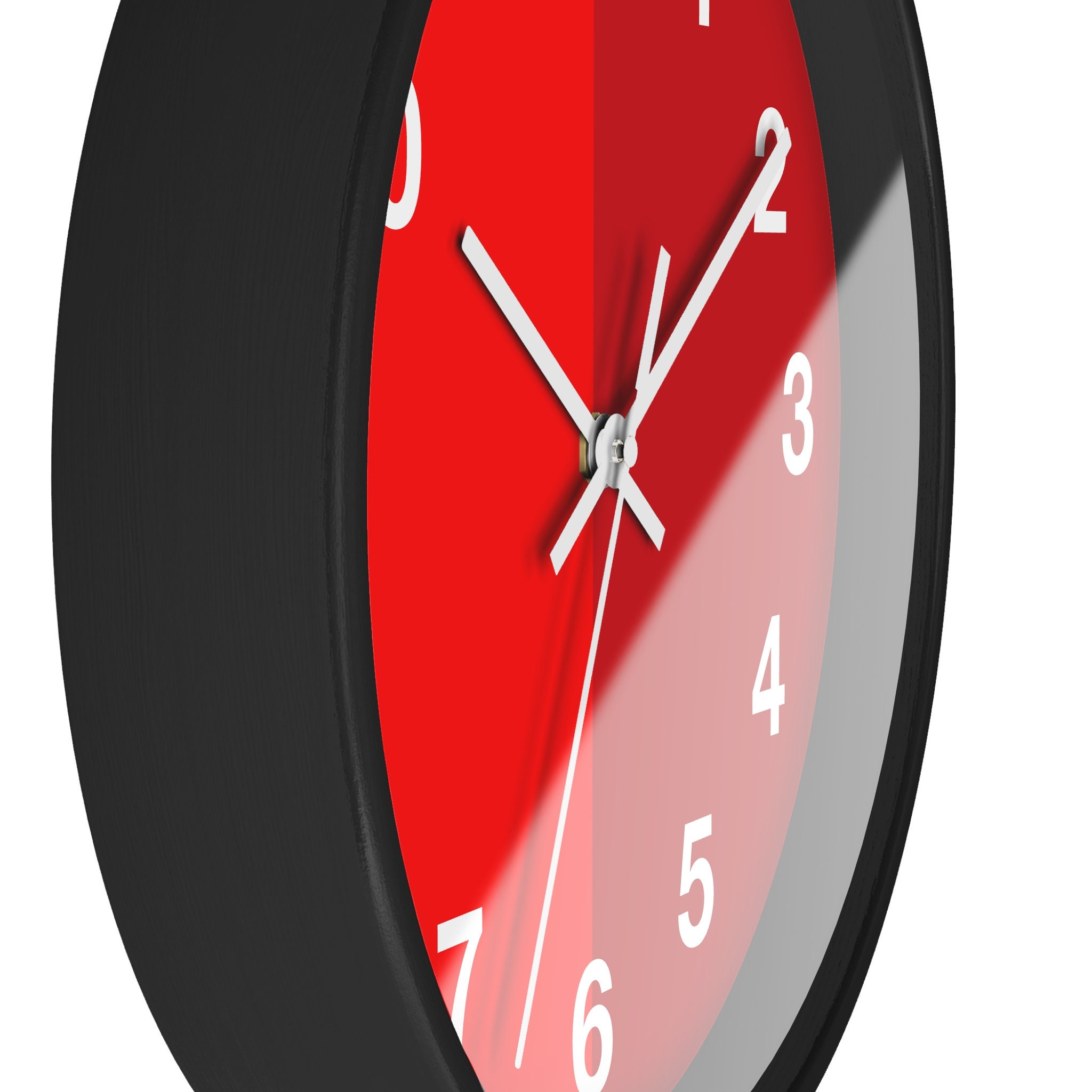 Two Tone Red Clock, Red Clock, Two Tone Clock, Dual Tone Clock, Unique ...