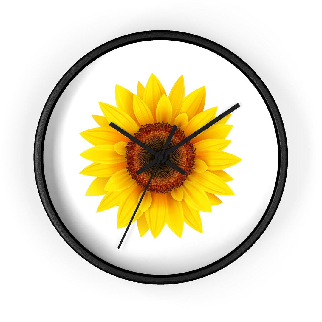 Sunflower Wall Clock, Sunflower Clock, Flower Clock, Floral Art Clock ...