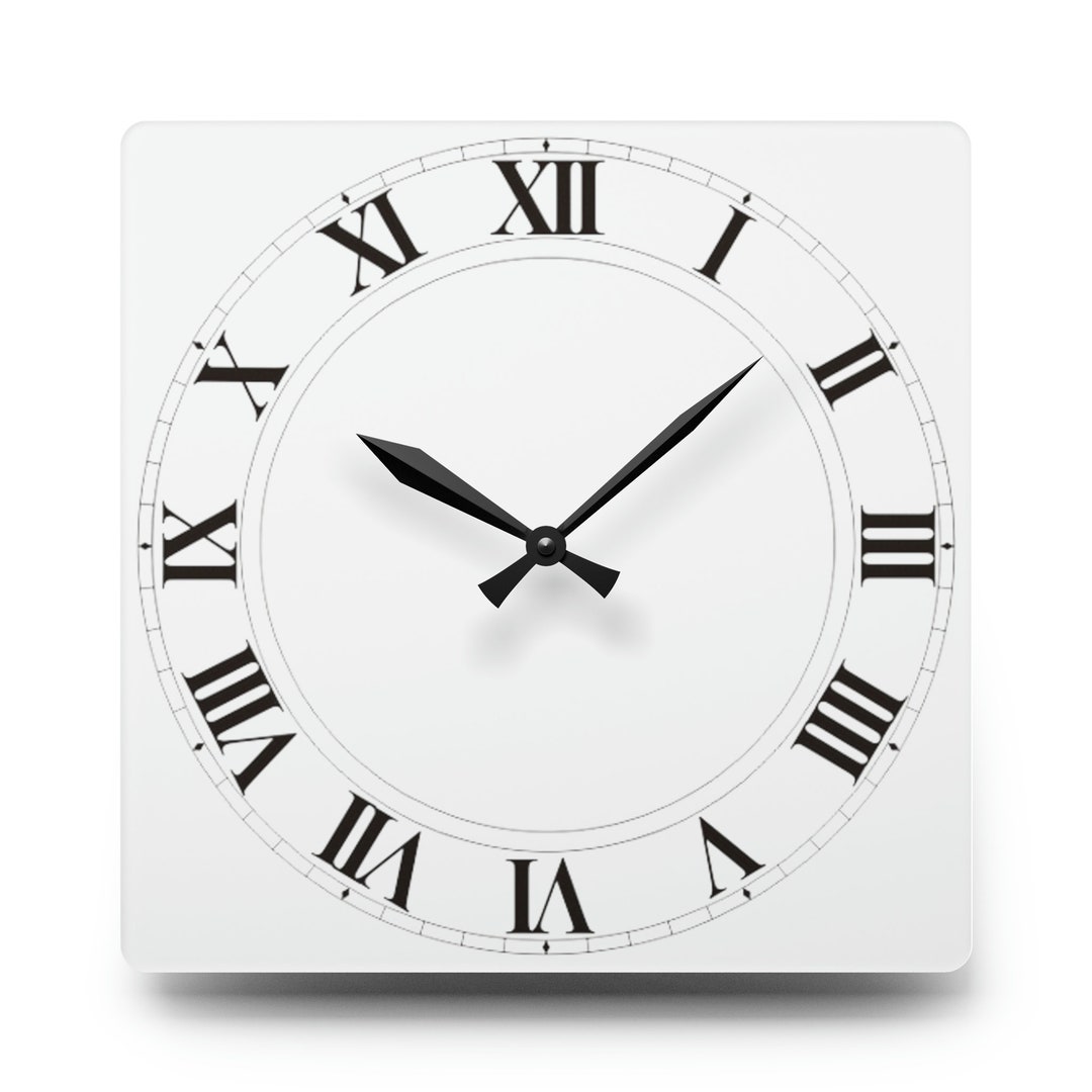 Acrylic Wall Clock, Roman Numeral Clock, Square Clock, Round Clock ...