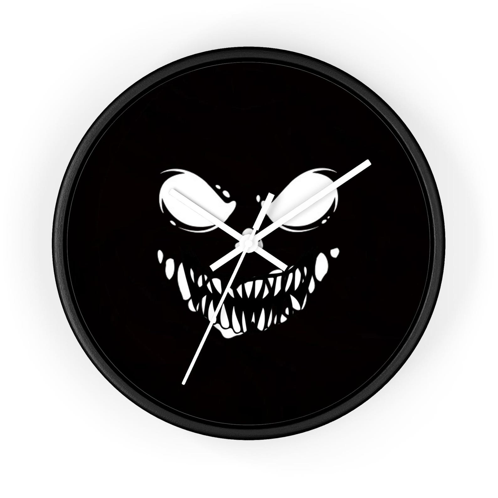 Scary Face Clock, Scary Grinning Face Clock, Scary Skull Clock, Spooky ...