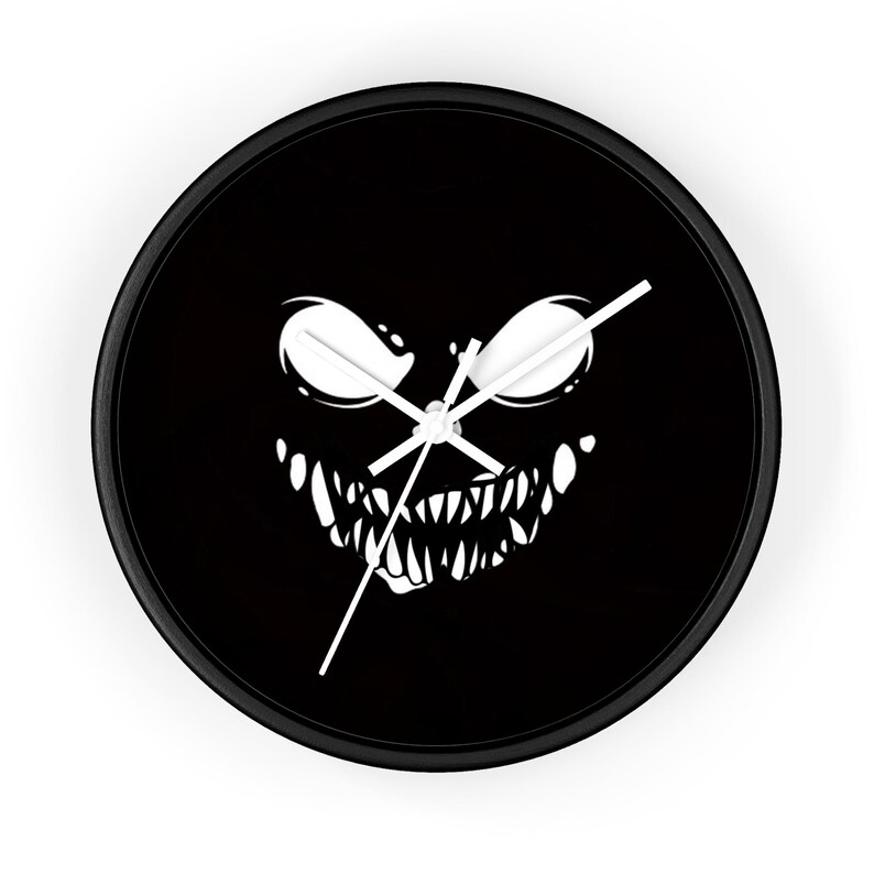 Scary Face Clock, Scary Grinning Face Clock, Scary Skull Clock, Spooky ...