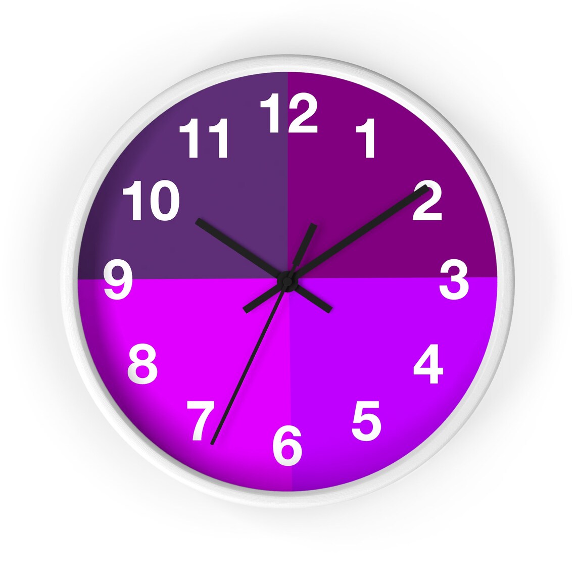 Four Tone Clock, Purple Clock, Quadrant Toned Clock, Multi Shade Clock ...