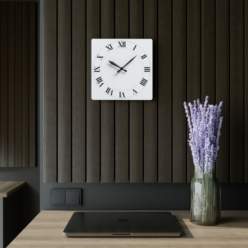 Acrylic Wall Clock, Roman Numeral Clock, Square Clock, Round Clock ...