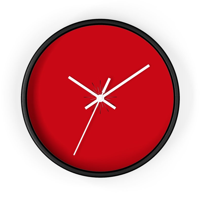 Red Clock, Minimalist Clock, Cool Wall Clock, Modern Wall Clock, Simple ...