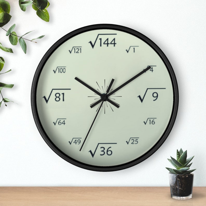 Square Root Clock, Math Clock, Unique Wall Clock, Kids Clock, Modern ...