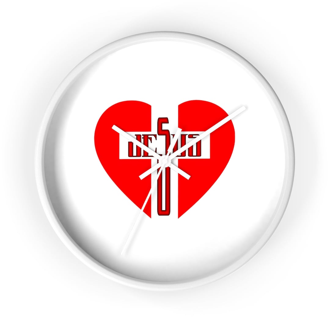 Heart of Faith Clock, Jesus Heart Clock, Jesus Word Art, Jesus Crucifix ...