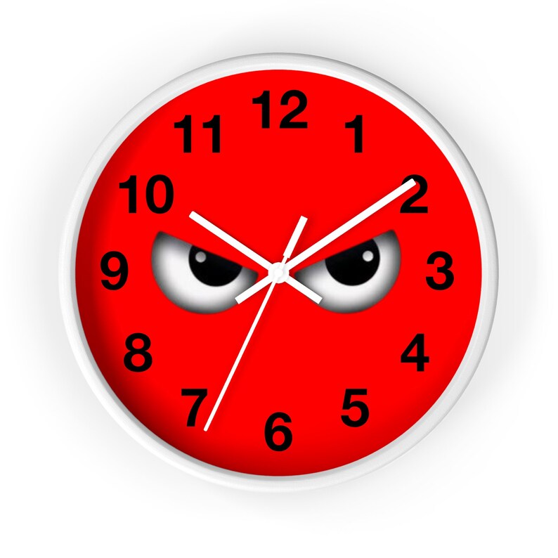Bold Eyes Clock, Angry Face Wall Clock, Funny Clock, Unique Wall Clock ...
