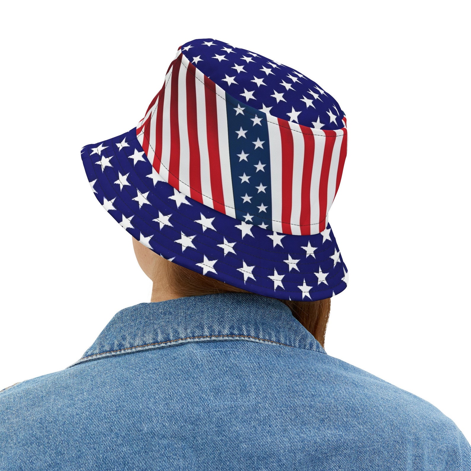 American Flag Bucket Hat, Patriotic Hat, Stars and Stripes Hat ...