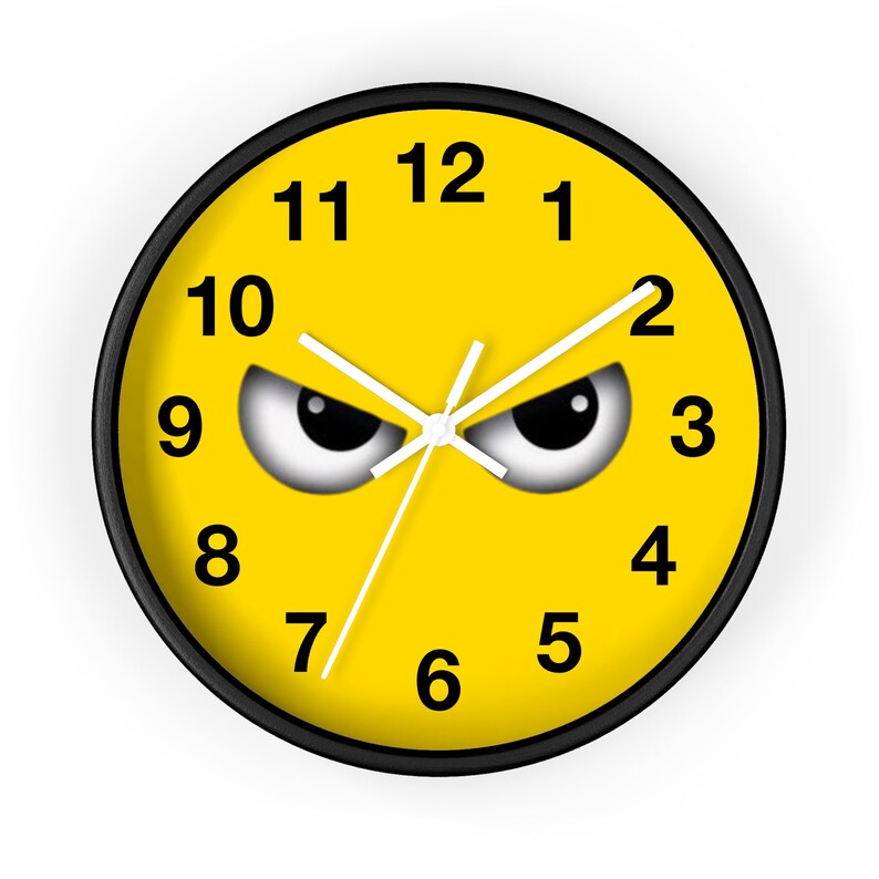 Playful Eyes Clock, Angry Face Wall Clock, Funny Clock, Unique Wall ...