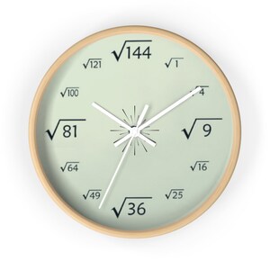 Square Root Clock, Math Clock, Unique Wall Clock, Kids Clock, Modern ...