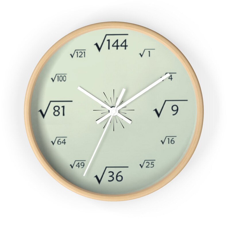 Square Root Clock, Math Clock, Unique Wall Clock, Kids Clock, Modern ...