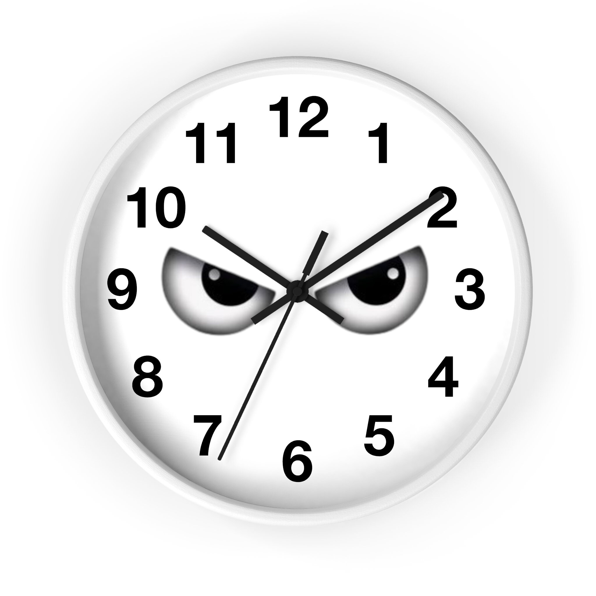 Angry Eyes Wall Clock, Angry Face Wall Clock, Funny Clock, Unique Wall ...