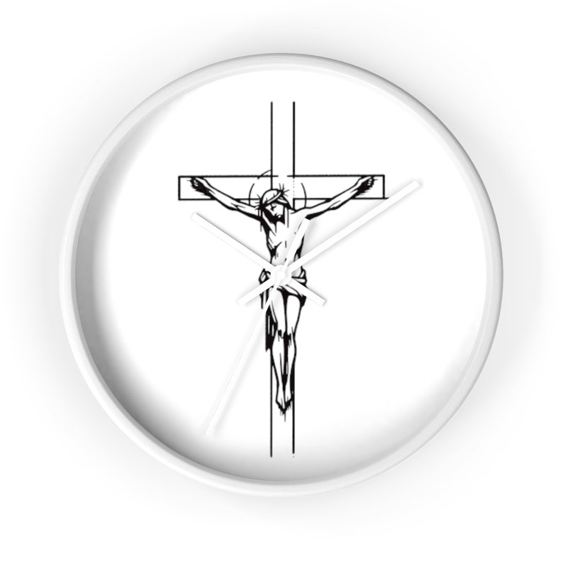 Jesus Crucifix Clock, Jesus Cross Wall Clock, Christian Clock, Faith ...