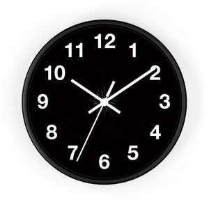 Black Clock, Minimalist Clock, Modern Wall Clock, Cool Wall Clock ...